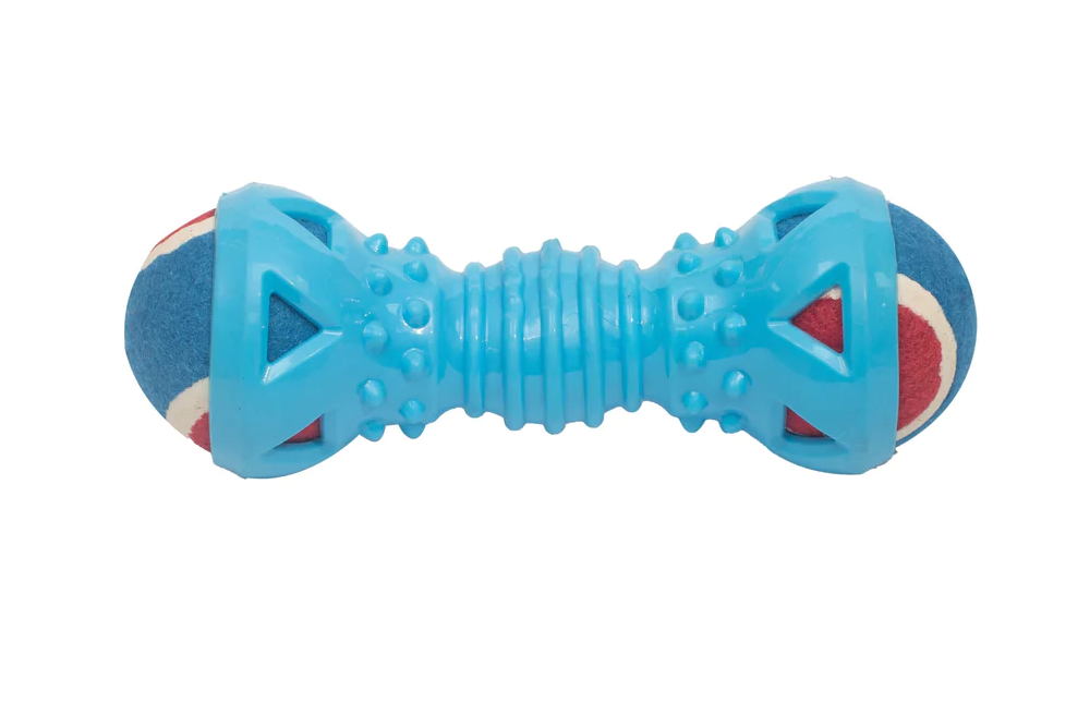 Smarty Pet Playerz Double Ball Dumbbell Chew Toy With Natural Rubber F ...