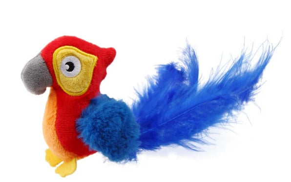 Gigwi Red Parrot Melody Chaser W/Motion Activated Sound Chip Cat Toy ...