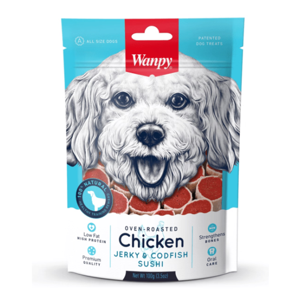 Wanpy Oven Roasted Chicken Jerky & Codfish Sushi For Dog – ShakeHands