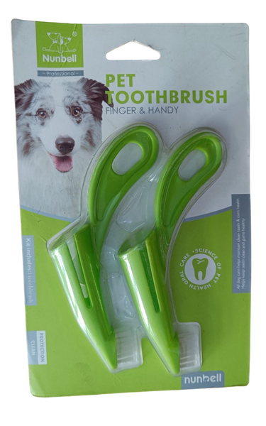 Nunbell Curved Finger Dog Toothbrush – Set of 2 (Colors May Vary ...